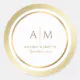 Elegant Monogrammed Gold Wedding Round Stickers | Zazzle