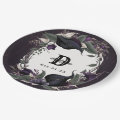 Elegant Monogrammed Gothic Wedding Paper Plates | Zazzle