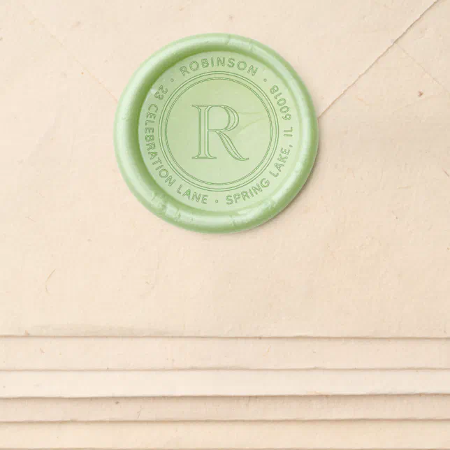 Elegant Monogrammed Initial Round Return Address Wax Seal Sticker | Zazzle