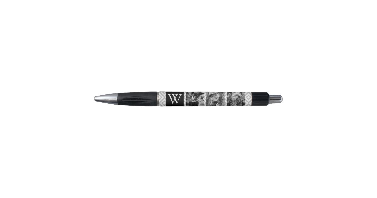 Elegant Monogrammed Photo Collage Pen | Zazzle