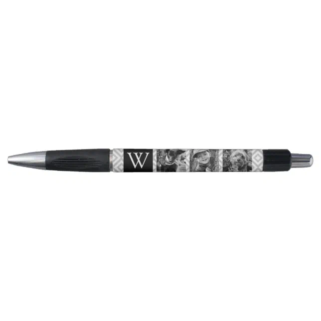 Elegant Monogrammed Photo Collage Pen | Zazzle