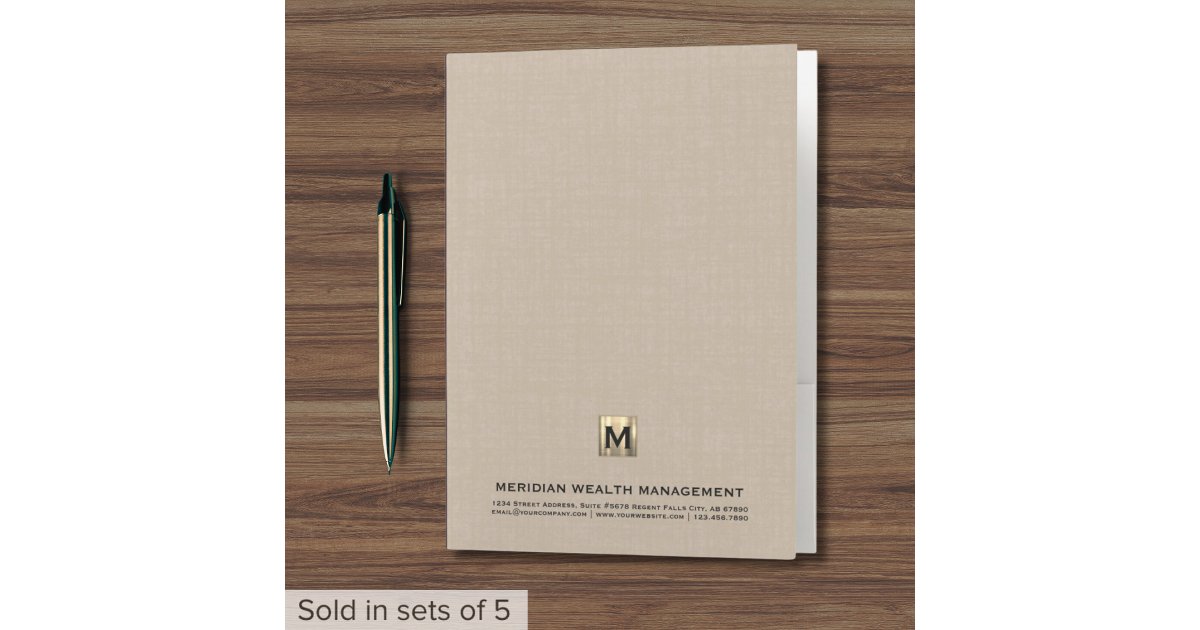 Elegant Monogrammed Portfolio Folder | Zazzle