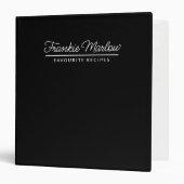 Elegant Monogrammed Script Name Recipe Black 3 Ring Binder | Zazzle