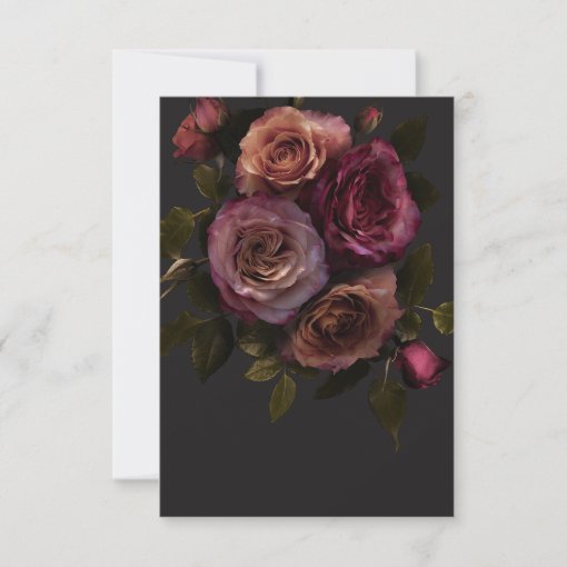 Elegant Moody Muted Rust & Burgundy Floral Wedding Save The Date | Zazzle