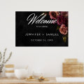 Elegant Moody Muted Rust & Burgundy Floral Welcome Poster | Zazzle