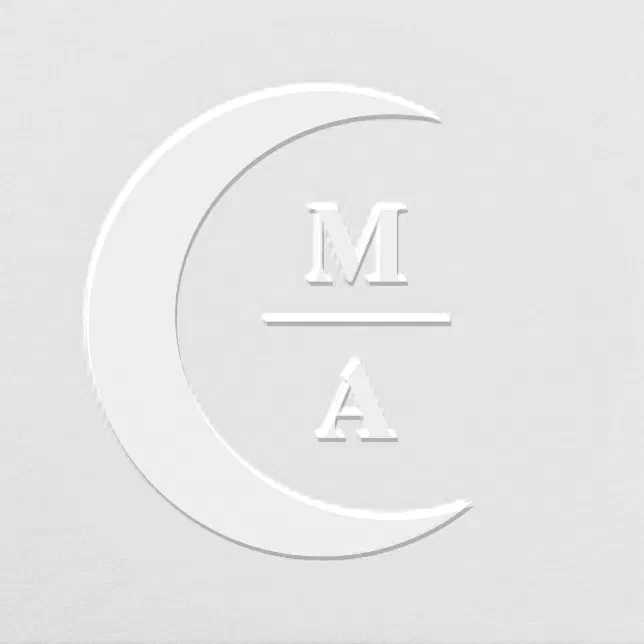 Elegant Moon and Initials Embosser | Zazzle