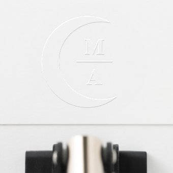 Elegant Moon and Initials Embosser | Zazzle
