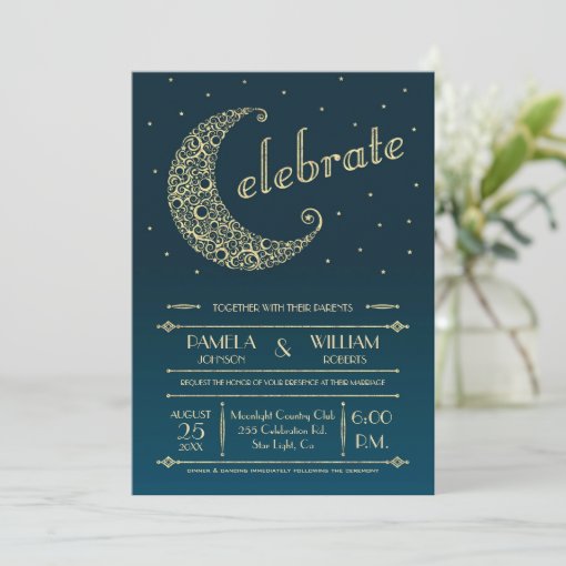 Elegant Moon Wedding Invitation | Zazzle