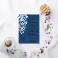 Elegant Morning Glory Blue Floral 100th Birthday Foil Invitation | Zazzle