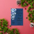 Elegant Morning Glory Blue Floral 100th Birthday Foil Invitation | Zazzle