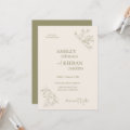 Elegant moss green wedding invitation | Zazzle