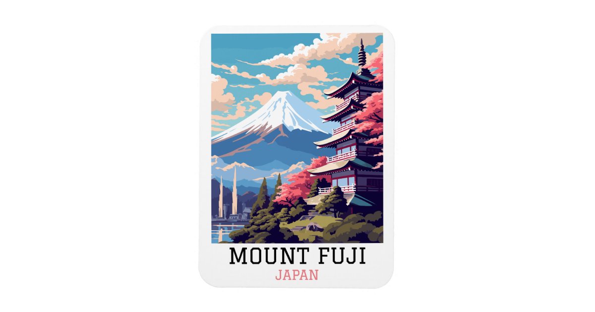 Elegant Mount Fuji Japan Travel Art Magnet | Zazzle