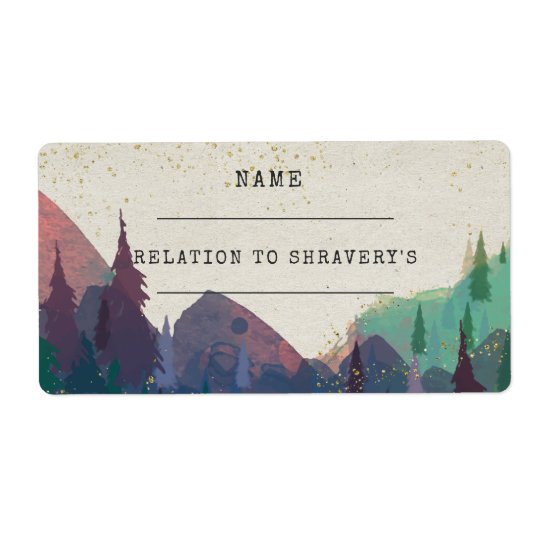 Elegant Mountain Wedding Guest Name Tags | Zazzle.com