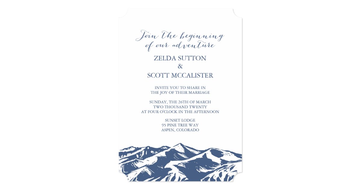 Elegant Mountain Wedding invitation | Zazzle.com