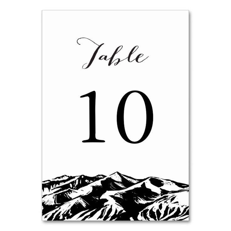 Elegant Mountain Wedding Table Numbers | Zazzle