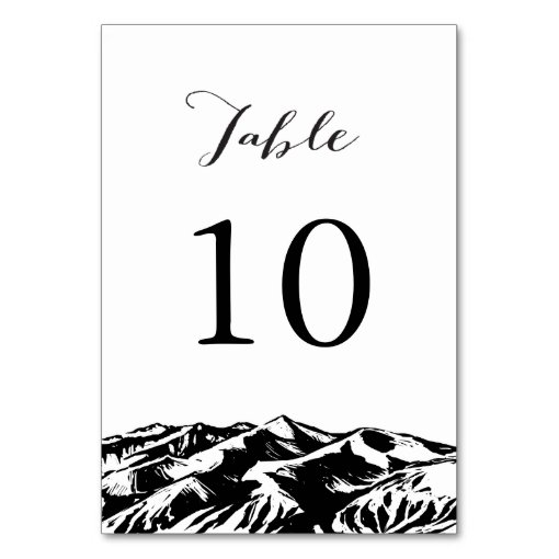 Elegant Mountain Wedding Table Numbers | Zazzle