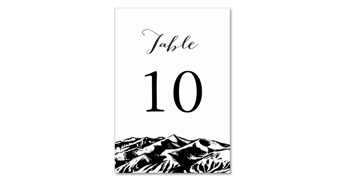 Elegant Mountain Wedding Table Numbers | Zazzle
