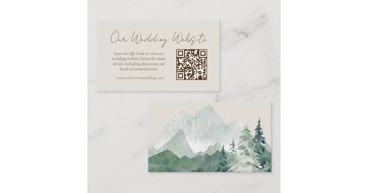 Elegant Mountains QR Code Enclosure Card | Zazzle