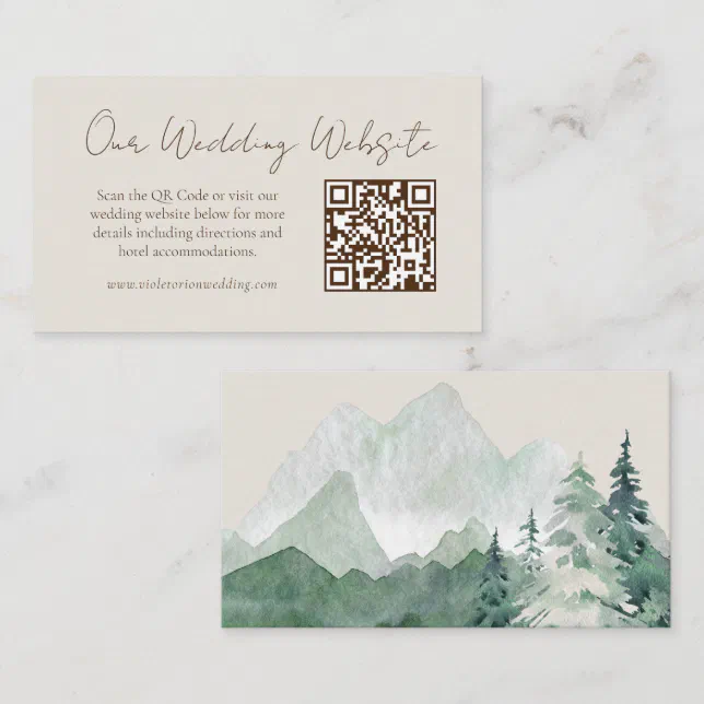 Elegant Mountains QR Code Enclosure Card | Zazzle