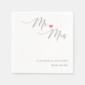 Elegant Mr and Mrs Script | Personalized Wedding Napkins | Zazzle