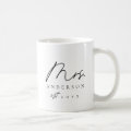 Elegant Mrs Newlywed Custom Black Script Coffee Mug | Zazzle