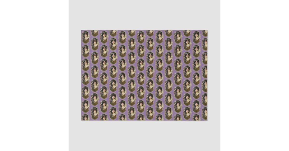 Elegant Mucha Style Portrait of a Beautiful Woman Tissue Paper | Zazzle
