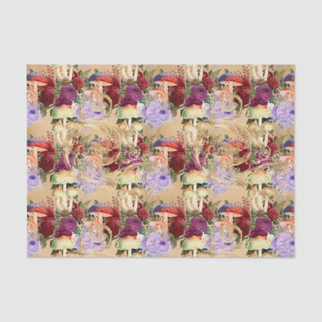 Elegant Mushroom Collage Tissue Paper | Zazzle
