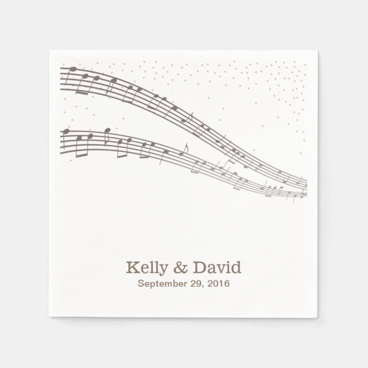 Elegant Music Notes Musical Wedding Paper Napkins | Zazzle