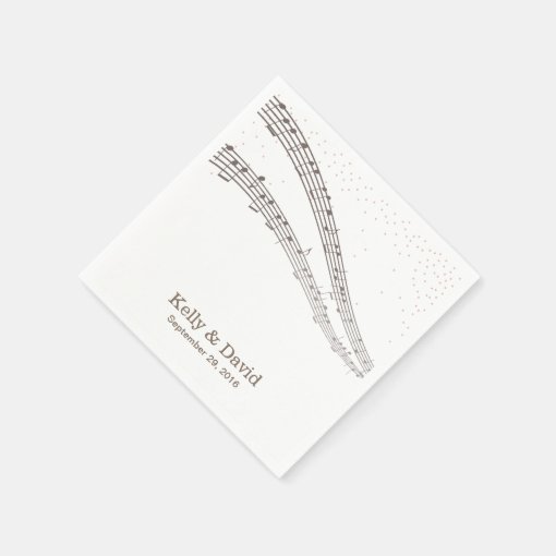 Elegant Music Notes Musical Wedding Paper Napkins | Zazzle