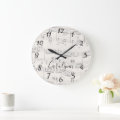 Elegant Music Notes with Script Large Clock | Zazzle