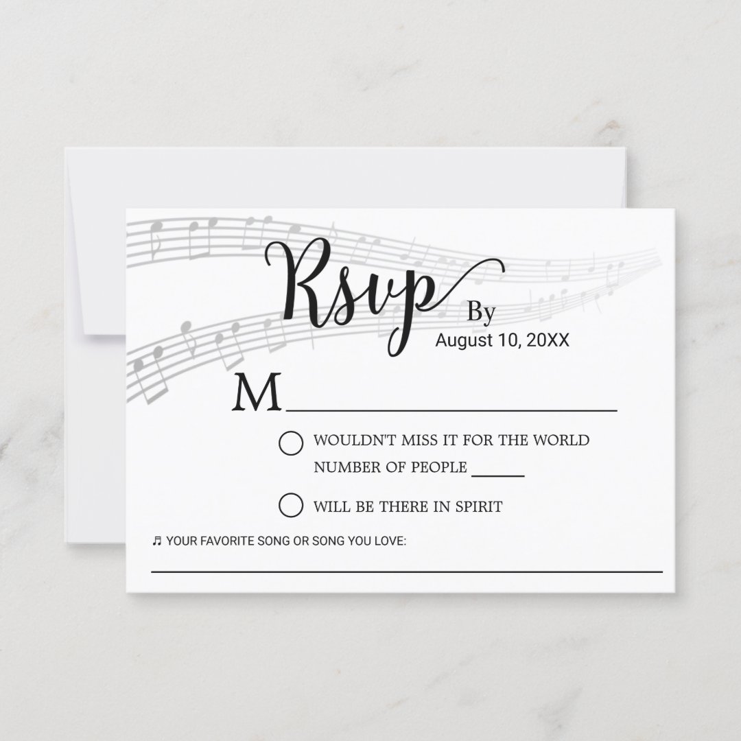 Elegant Music Wedding Song Request RSVP | Zazzle
