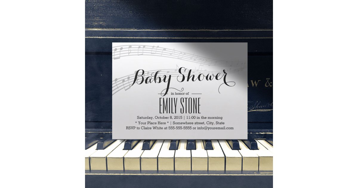 Elegant Musical Baby Shower Invitation | Zazzle