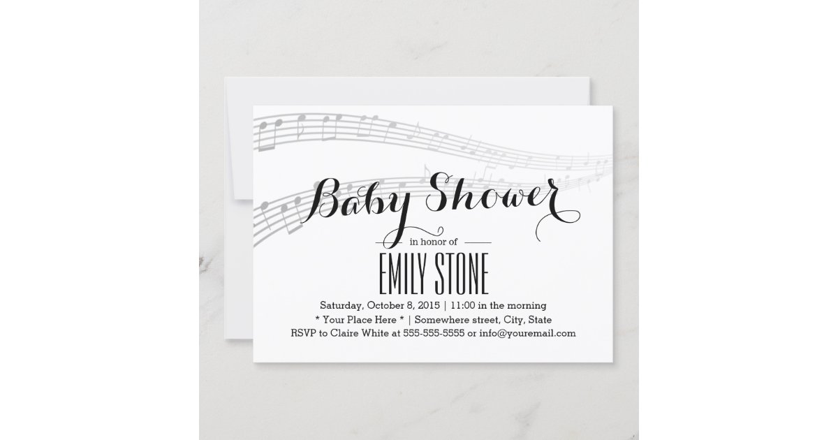 Elegant Musical Baby Shower Invitation | Zazzle.com