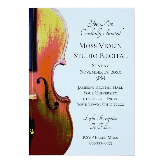 Elegant Musical Violin Recital Invitation | Zazzle.com