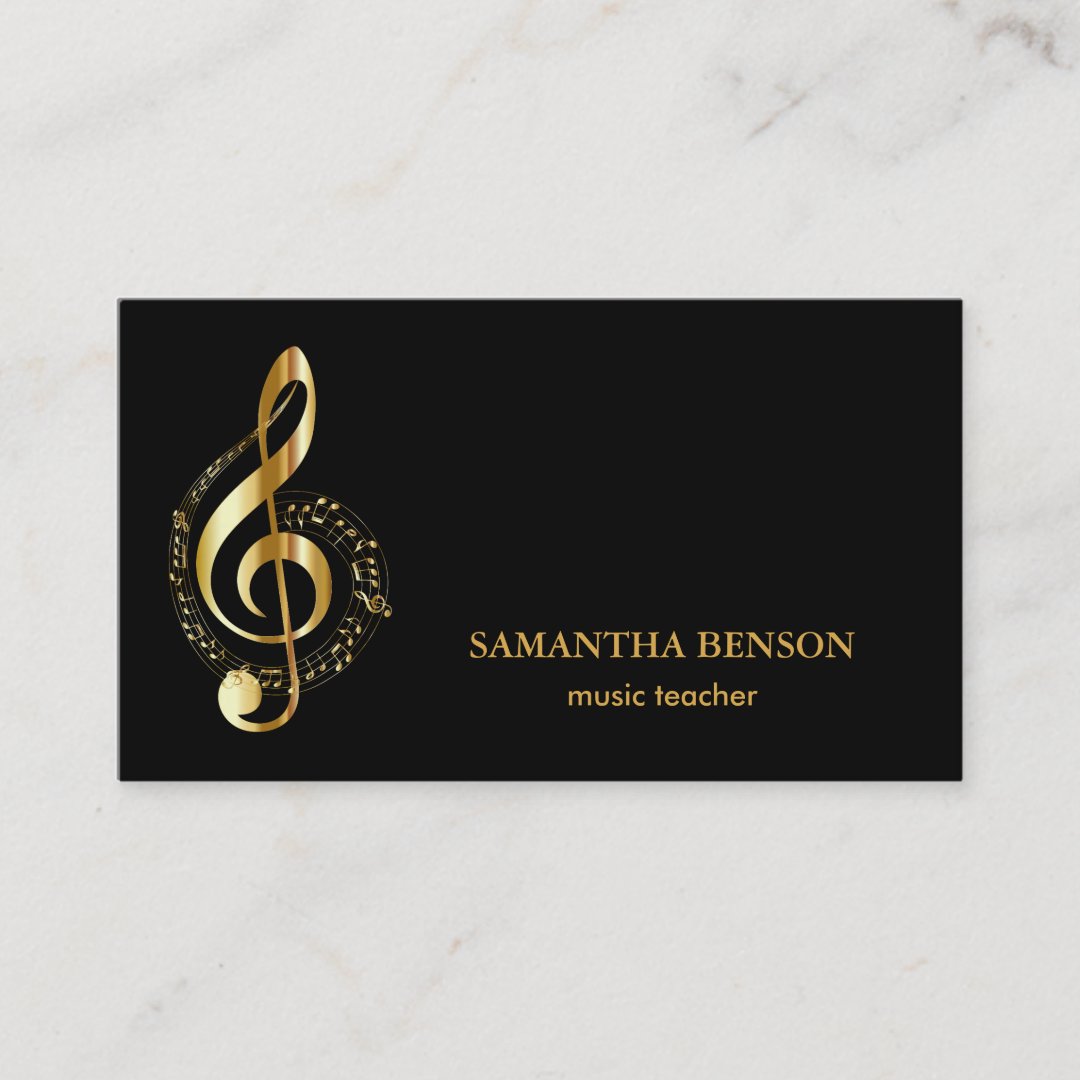 Elegant Musician Business card with Music Note | Zazzle
