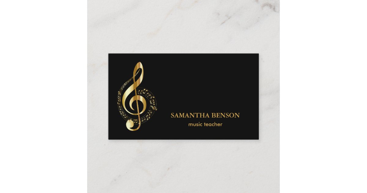 Elegant Musician Business card with Music Note | Zazzle