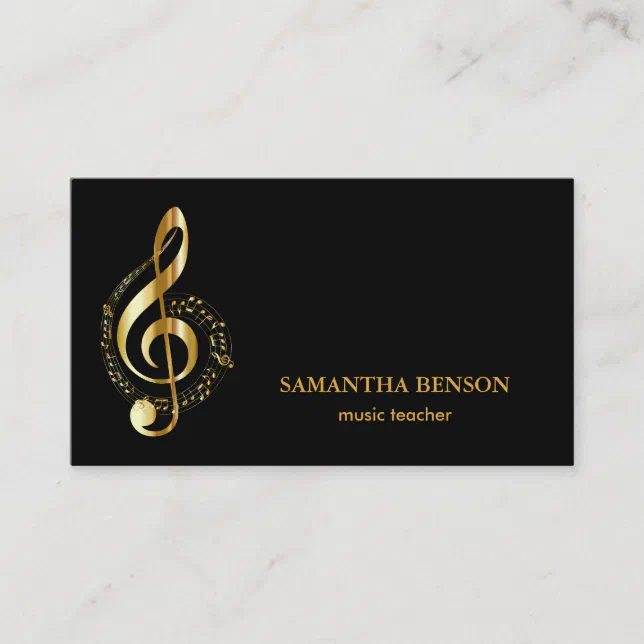 Elegant Musician Business card with Music Note | Zazzle
