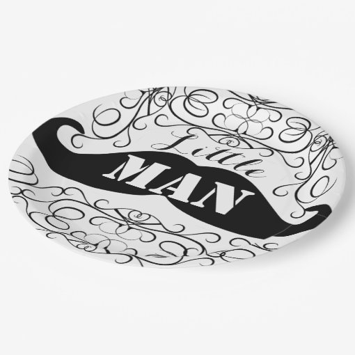 Elegant Mustache Little Man Party Paper Plates | Zazzle
