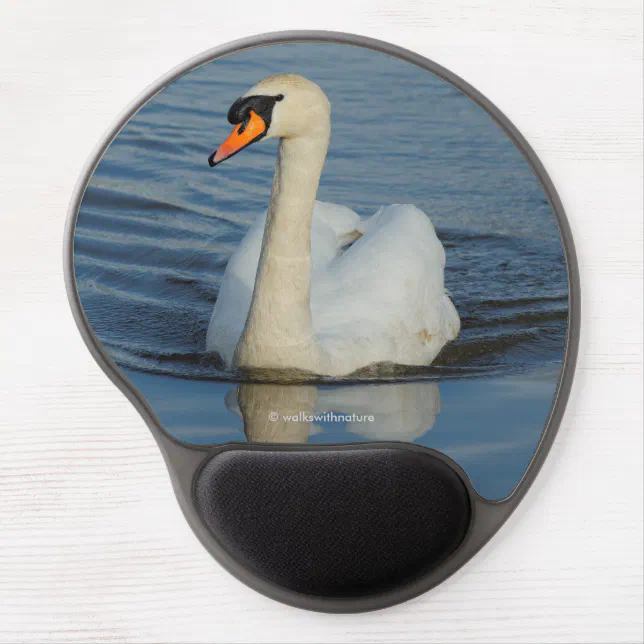 Elegant Mute Swan Waterbird on the Lake Gel Mouse Pad | Zazzle
