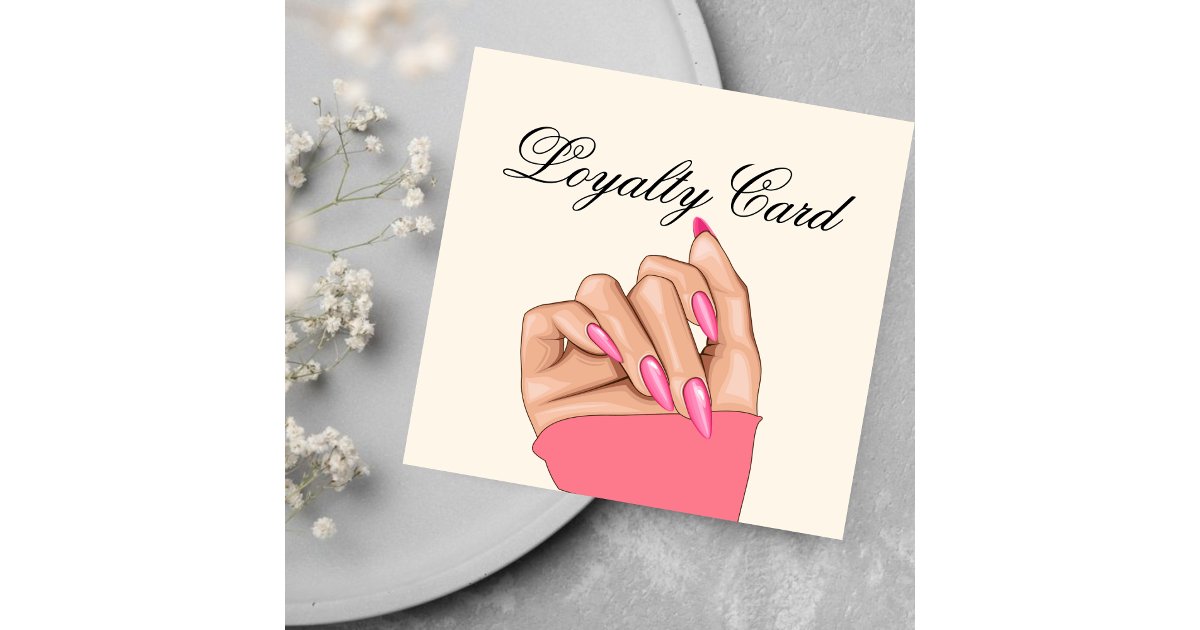 Elegant Nail Artist Manicurist Salon Loyalty Card | Zazzle