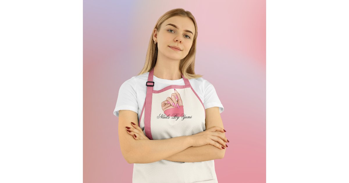 Elegant Nail Artist Manicurist Uniform Staff Apron | Zazzle