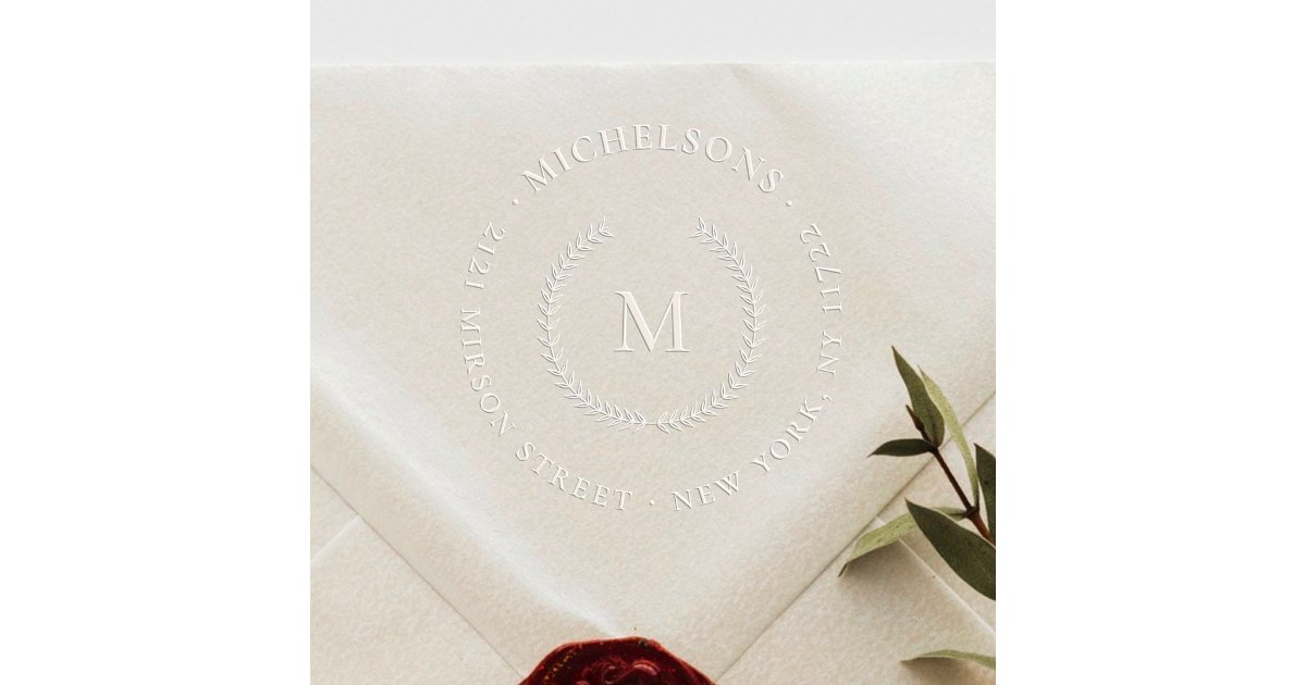 Elegant Name Initial Classic Family Return Address Embosser | Zazzle