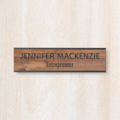 Elegant Name Plate Wood Grain Rustic Door Sign | Zazzle