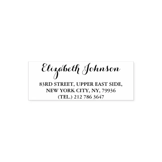 Elegant Name Return Address Mobile Number Custom Self-inking Stamp | Zazzle