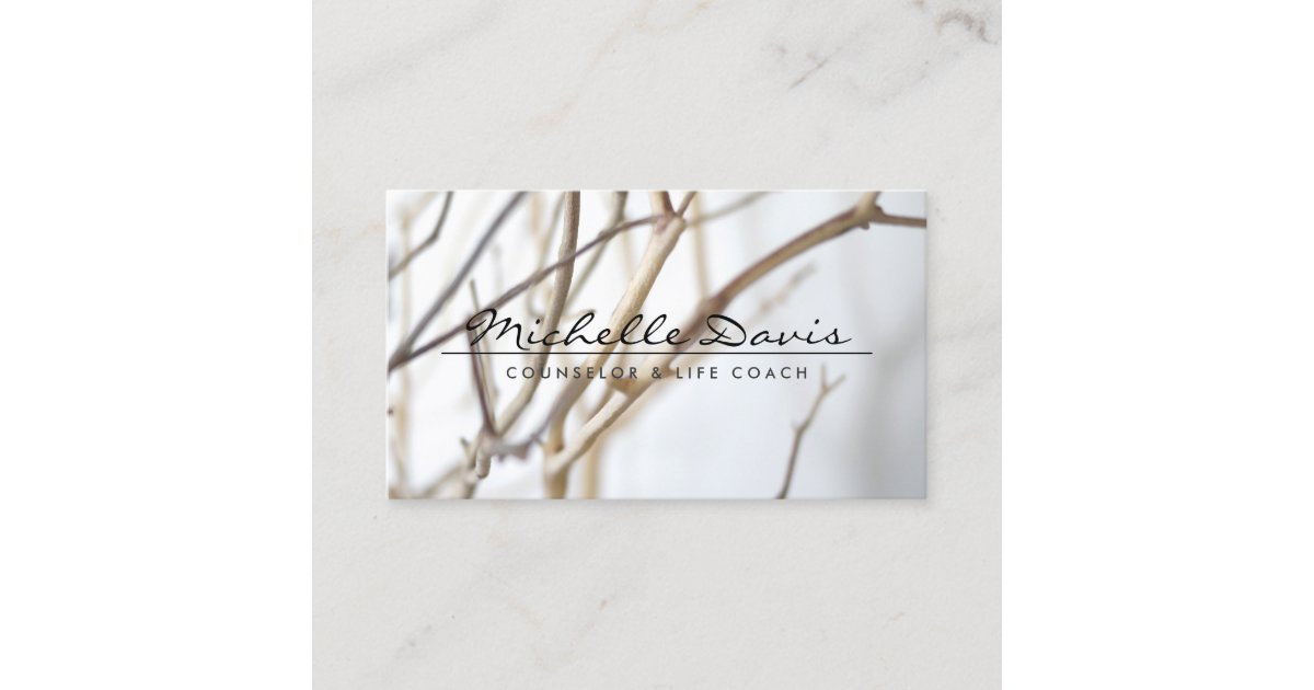ELEGANT NAME with TREE BRANCHES Business Card | Zazzle
