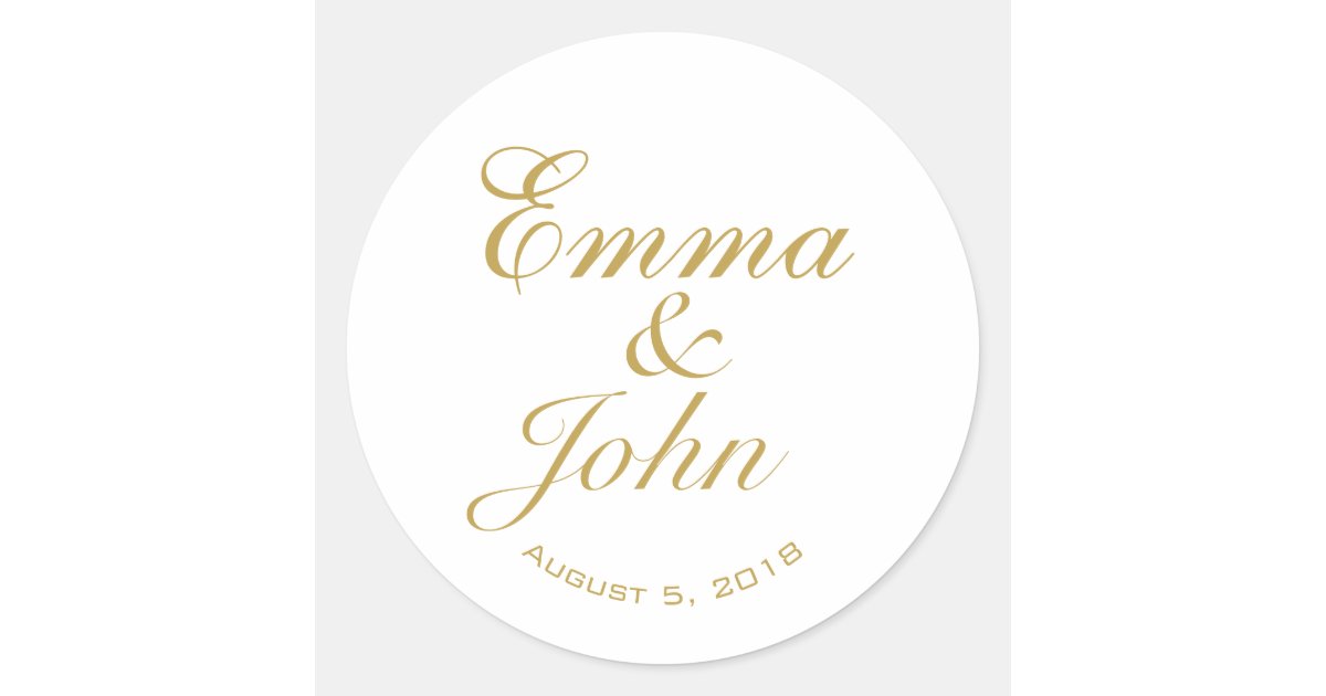 ELEGANT NAMES WEDDING FAVOR STICKERS | Zazzle
