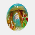 Elegant Nativity scene, Mary Jesus Joseph Ceramic Ornament | Zazzle