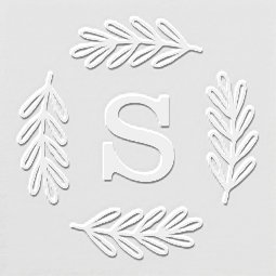 Elegant Natural Laurel Leaf Frame Custom Monogram Embosser | Zazzle