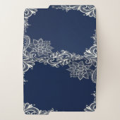 elegant nautical beach white lace navy blue file folder | Zazzle