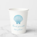 Elegant Nautical Blue Seashell Beach Wedding Paper Cups | Zazzle